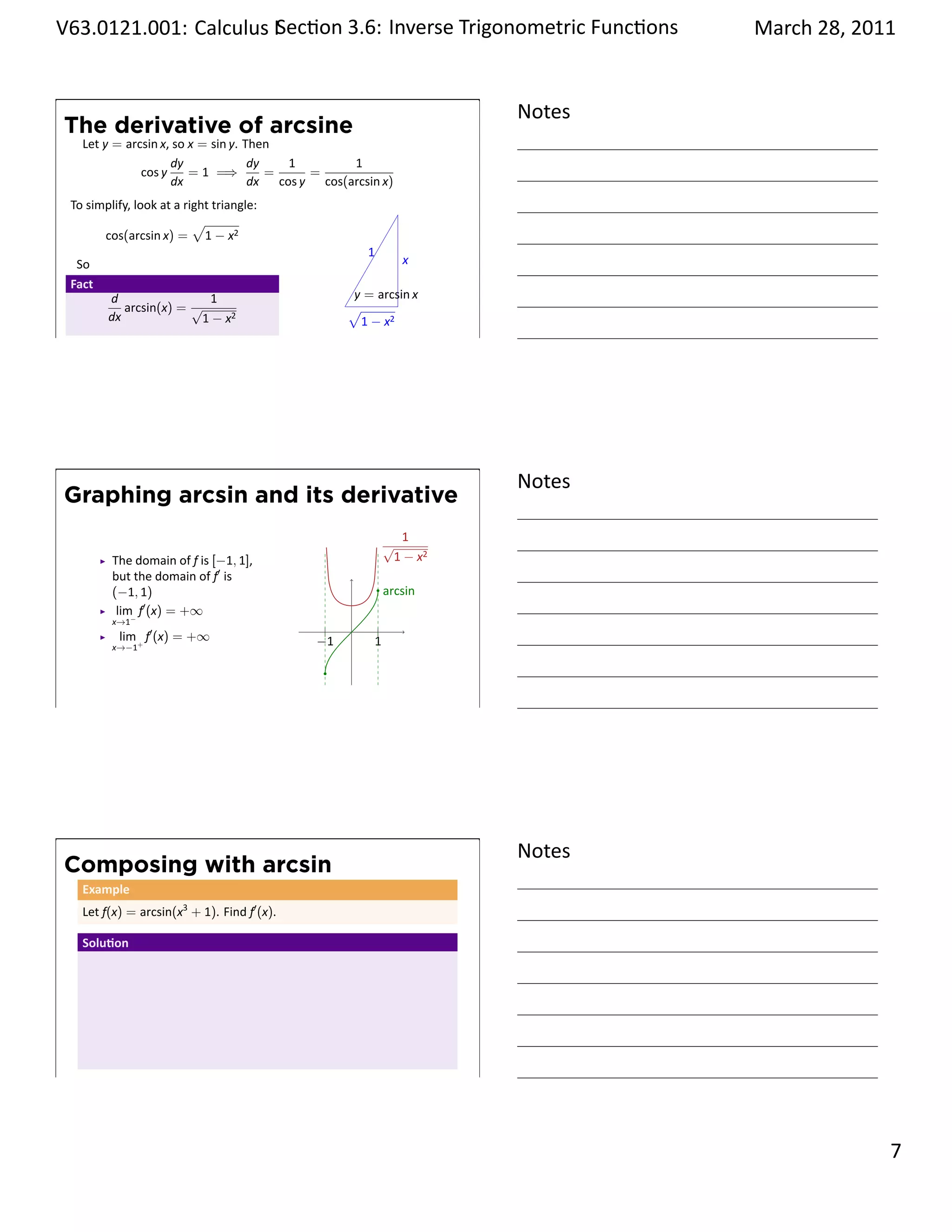 Lesson 16: Inverse Trigonometric Functions (handout) | PDF