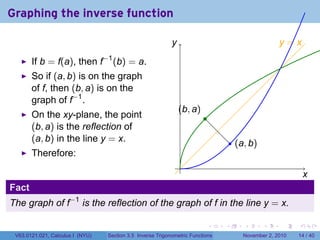 Lesson 16: Inverse Trigonometric Functions (Section 021 slides) | PDF