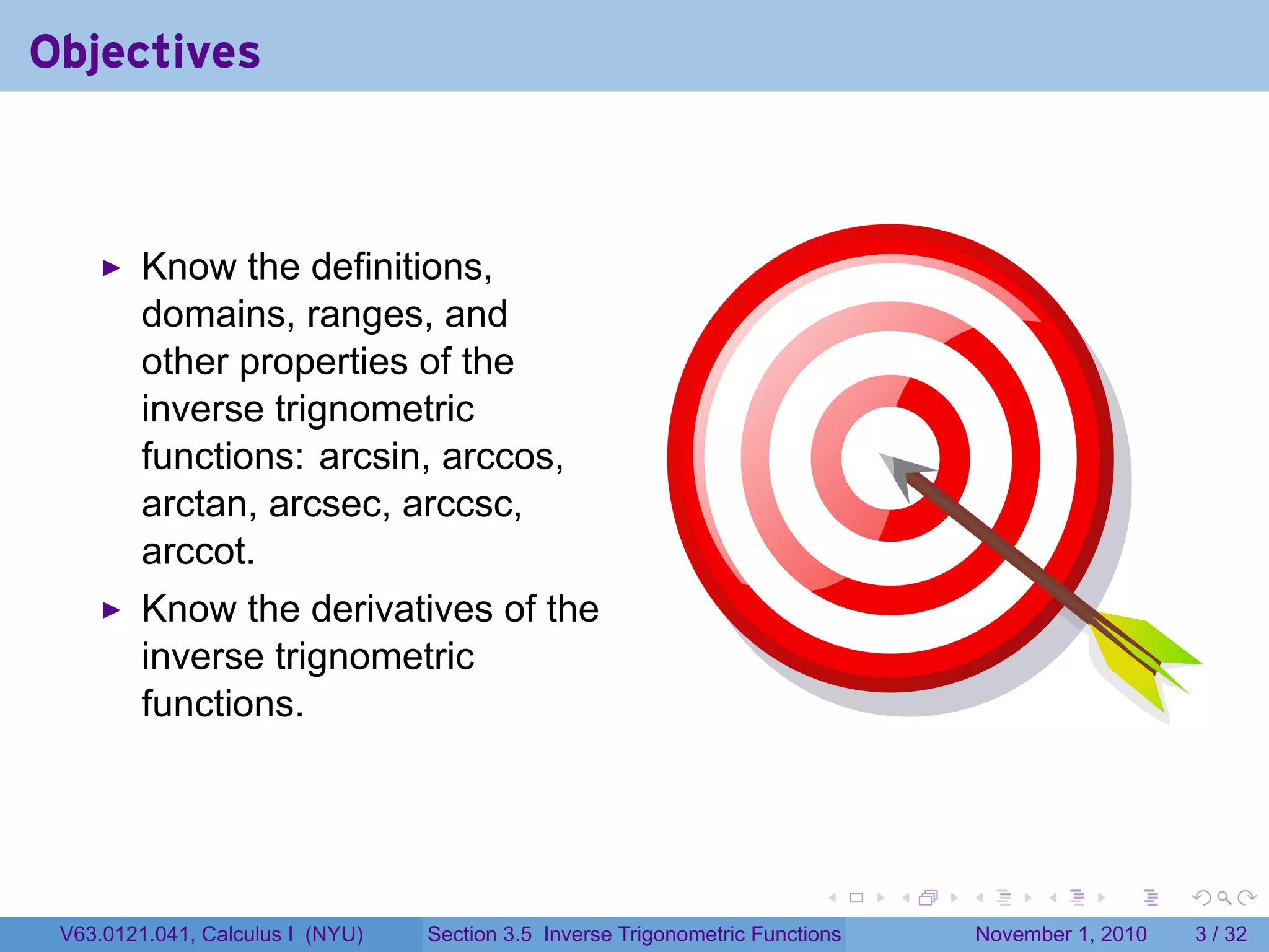 Lesson 16 Inverse Trigonometric Functions Section 041 Slides Pdf Geography Science