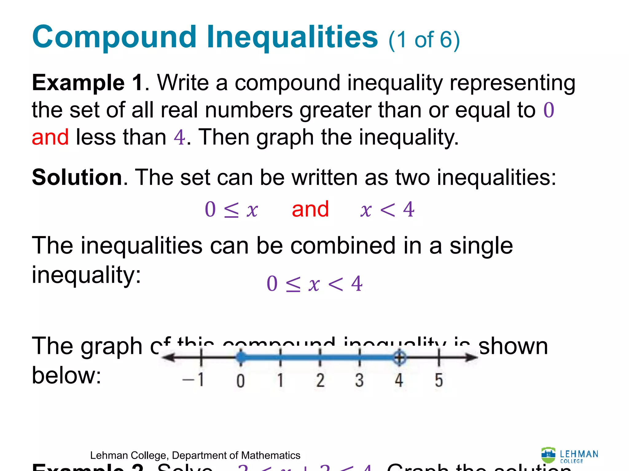 Lesson 16: More Inequalities | PPTX