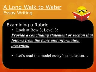 A Long Walk to Water: Lesson16 unit2 | PPT