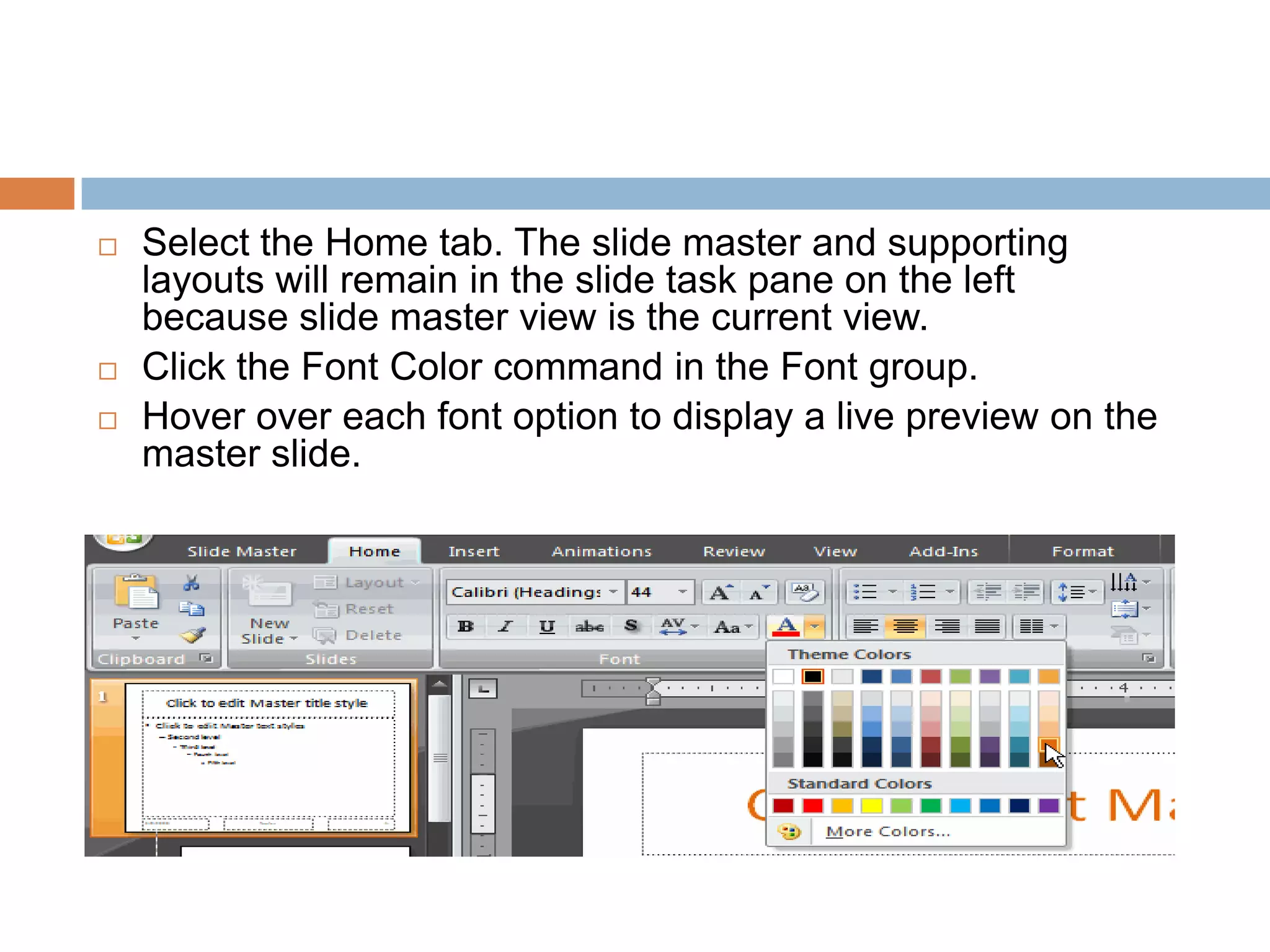 Lesson16 using the slide master | PPT
