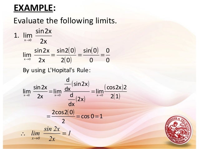 Lesson 16 indeterminate forms (l'hopital's rule)