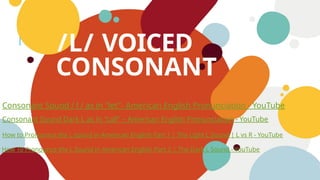 PHONICS SOUNDS OF L AND H CONSONANTS AND VOCAB | PPTX
