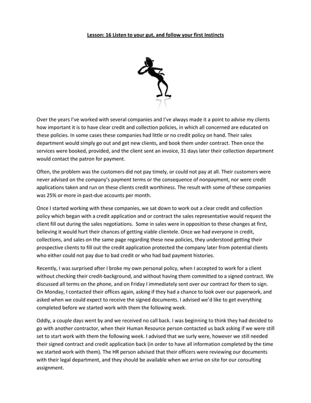 Listen to your gut, and follow your first Instincts | DOCX