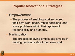 Lesson 16 Managing Employee Motivation and Performance | PPT