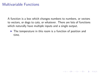 Lesson17: Functions Of Several Variables | PDF