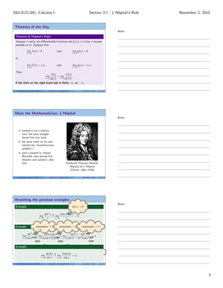 Lesson 17: Indeterminate Forms and L'Hopital's Rule (Section 041 ...