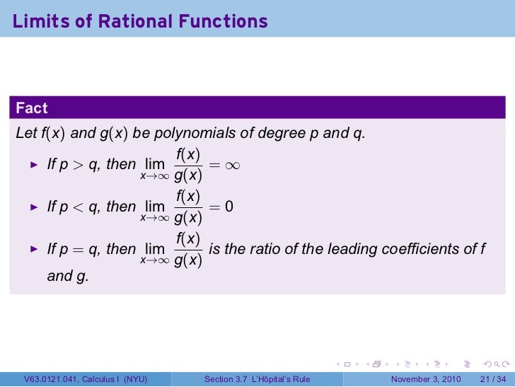 Lesson 17: Indeterminate Forms and L'Hopital's Rule (Section 041 slid…