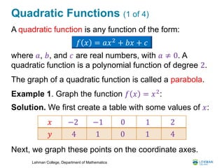 Lesson 17: Quadratic Functions | PPTX