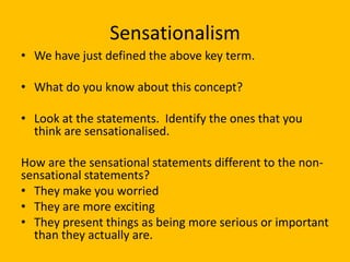 Lesson 17 - Sensationalism AS Media | PPTX