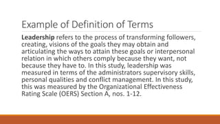 Lesson 17 defining terms in the study | PPTX