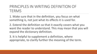 Lesson 17 defining terms in the study | PPTX