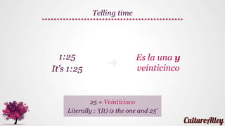 Basic Spanish | Lesson 17 | Asking and telling time in Spanish! | PPTX