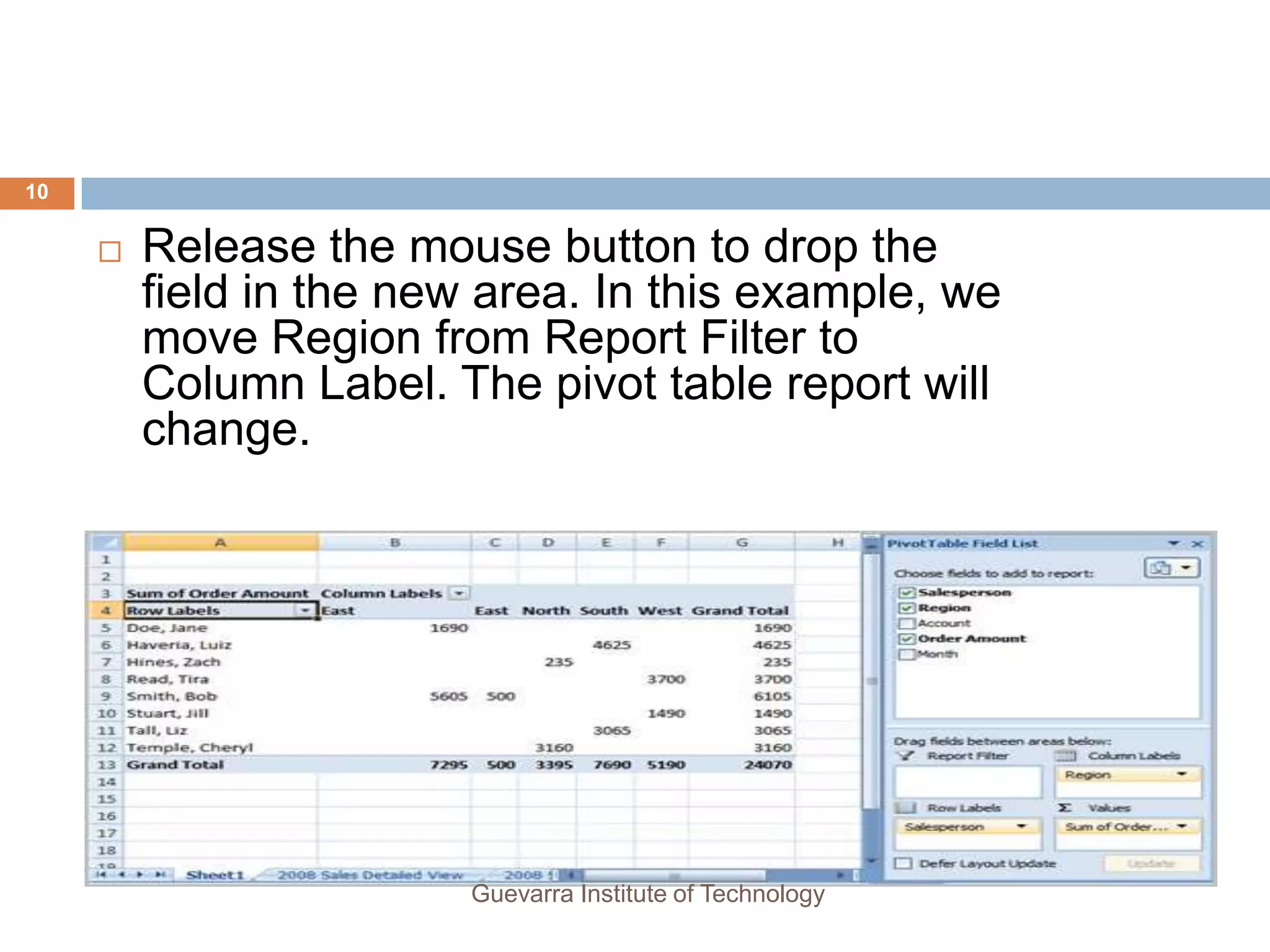 Lesson 18 Creating Pivot Tables | PPTX