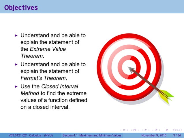 Lesson 18: Maximum and Minimum Values (Section 021 slides) | PDF