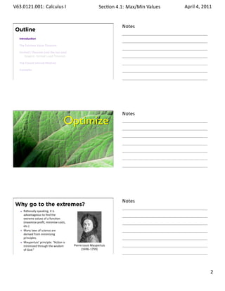 Lesson 18: Maximum and Minimum Values (handout) | PDF | Physics | Science