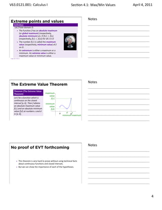Lesson 18: Maximum and Minimum Values (handout) | PDF | Physics | Science