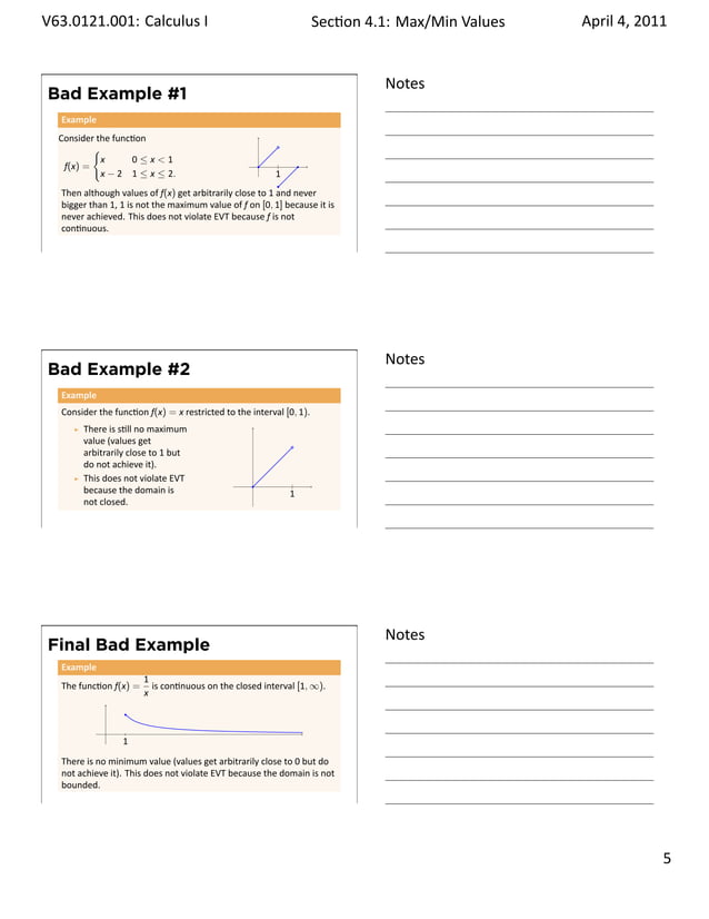 Lesson 18: Maximum and Minimum Values (handout) | PDF | Physics | Science