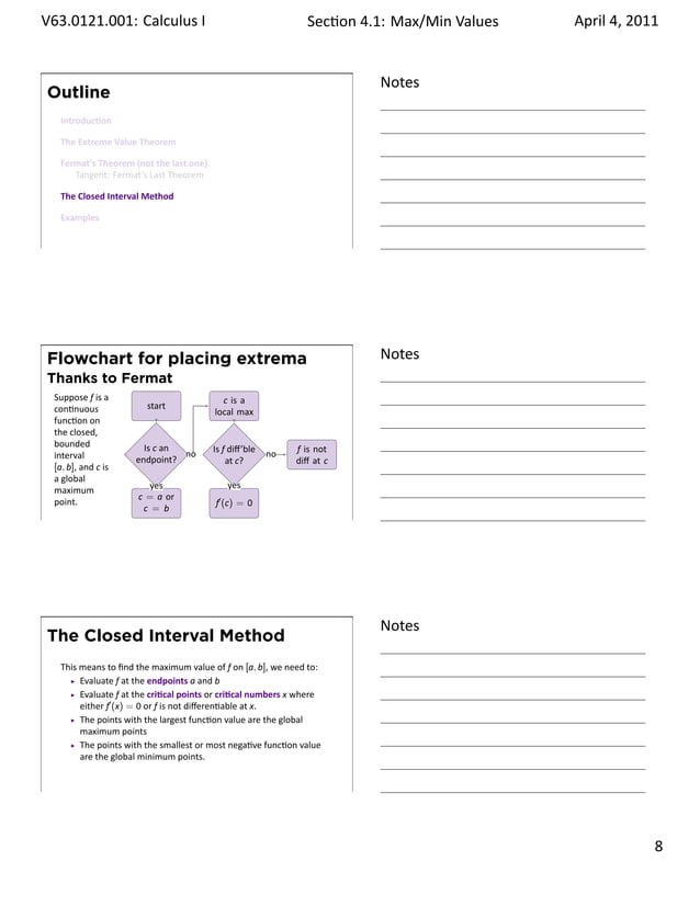 Lesson 18: Maximum and Minimum Values (handout) | PDF | Physics | Science