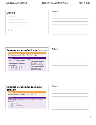 Lesson 18: Maximum and Minimum Values (handout) | PDF | Physics | Science