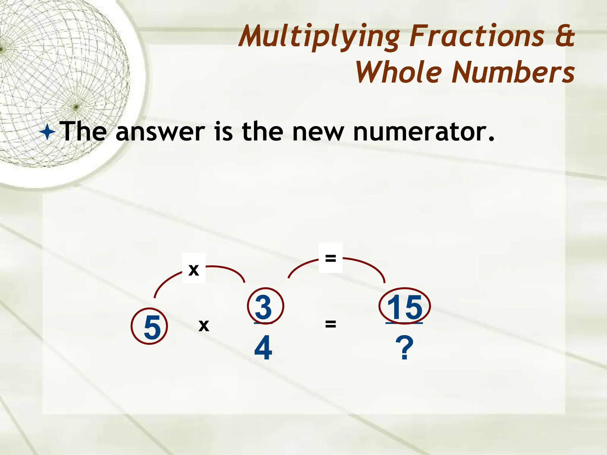 Lesson 18 - Multiplying Fractions and Whole Numbers, Fractional Part of ...