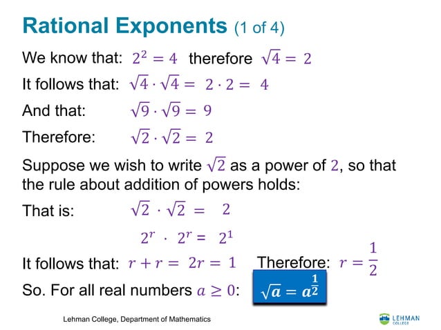 Lesson 18: Rational Exponents | PPTX