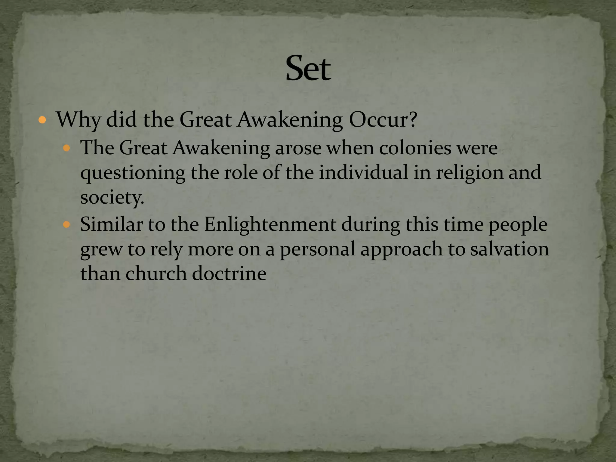 The Great Awakening | PPTX