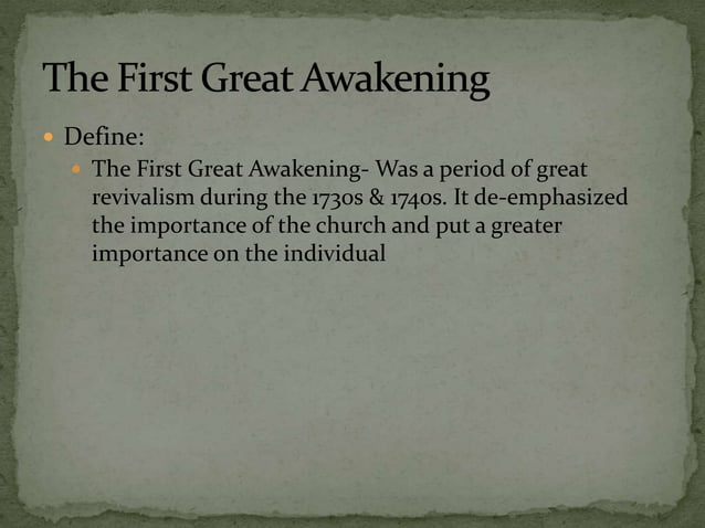 The Great Awakening | PPTX