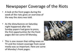 Lesson 18 london riots | PPTX | Crime & Harmful Acts to Individuals, Society & Human Right ...
