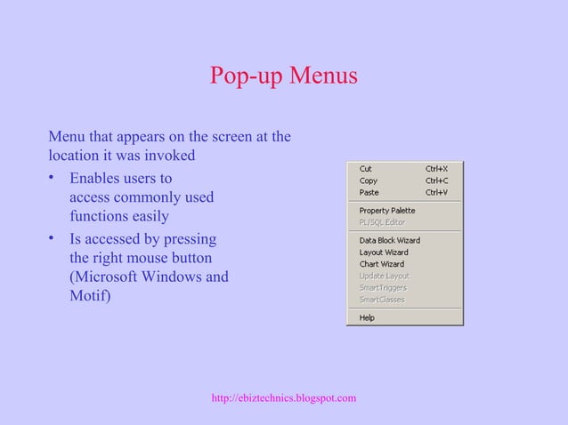 Oracle Forms: Menu | PPT