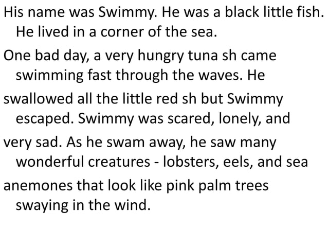 ENGLISH 2 Lesson 18 swimmy | PPTX | Fish and Aquariums | Pets