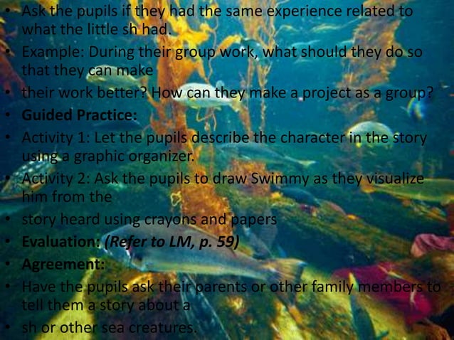 ENGLISH 2 Lesson 18 swimmy | PPTX | Fish and Aquariums | Pets