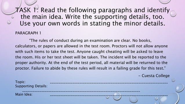 Lesson 19 - Identifying Topics, Main Ideas and Supporting Details ...