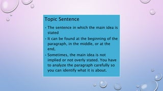 Lesson 19 - Identifying Topics, Main Ideas and Supporting Details | PPTX