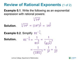 Lesson 19: Exponential and Logarithmic Functions | PPTX