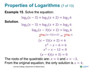 Lesson 19: Exponential and Logarithmic Functions | PPTX
