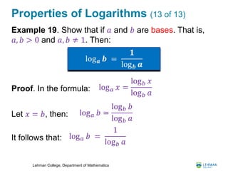 Lesson 19: Exponential and Logarithmic Functions | PPTX