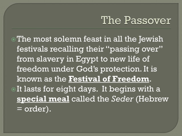 Lesson 19 - Jesus Establishes the New Passover (Grade 7 - Claret School ...