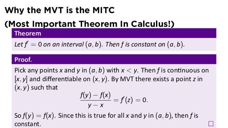 Lesson 19: The Mean Value Theorem (slides)