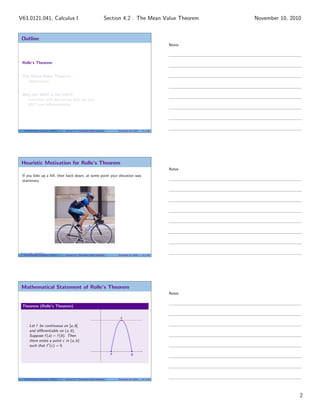 Lesson 19: The Mean Value Theorem (Section 041 handout) | PDF
