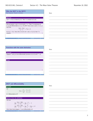 Lesson 19: The Mean Value Theorem (Section 041 handout) | PDF