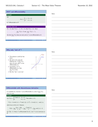 Lesson 19: The Mean Value Theorem (Section 041 handout) | PDF