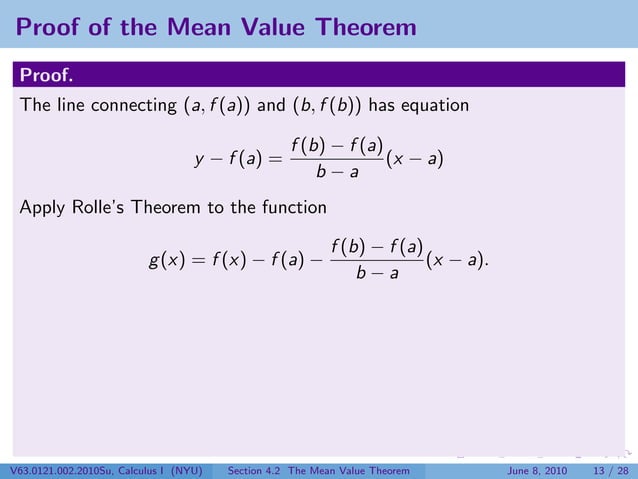 Lesson 19: The Mean Value Theorem | PDF