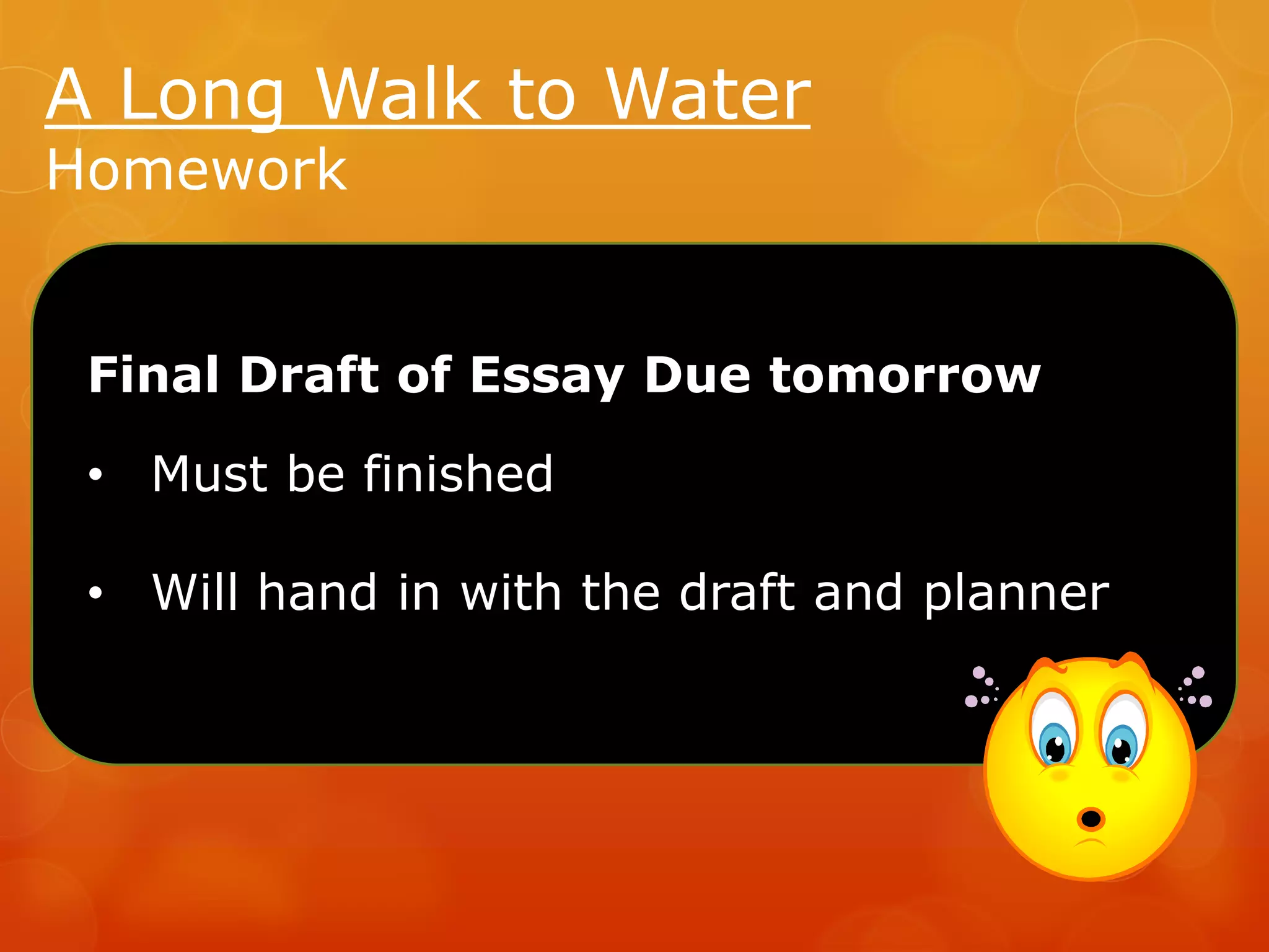 A Long Walk to Water: Lesson19 unit2 | PPTX