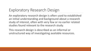 Lesson 19 choosing an appropriate research design | PPTX