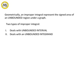 Lesson 19 improper intergals | PPT