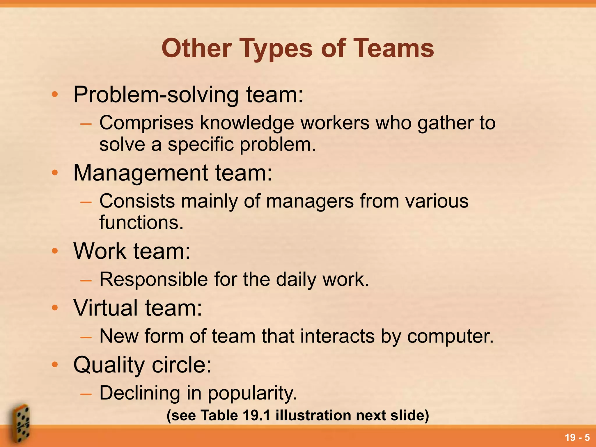 Lesson 19 Managing Work Groups and Teams | PPT