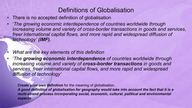 Lesson 1a & 1b introduction to globalisation | PPT