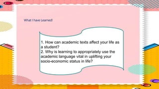 Lesson 1 academic text | PPTX